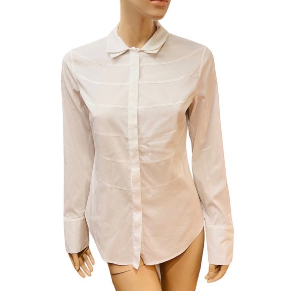 Hugo Boss | Tops | Hugo Boss Slimfit Cotton Womens White Shirt Size Us ...